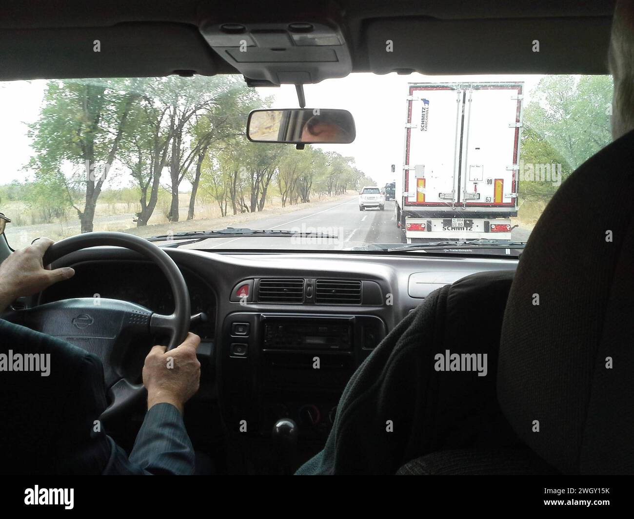 driving in a car in road traffic on the street Car in road traffic on ...