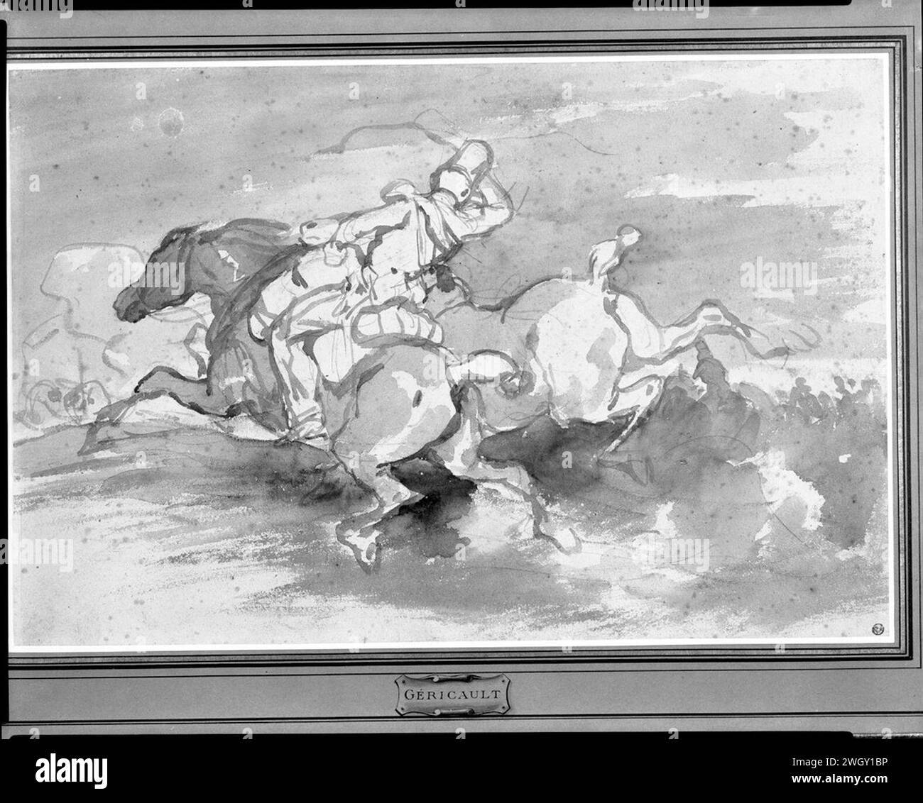 Attributed to Piotr Michalowski - An Artilleryman Leading his Horse ...