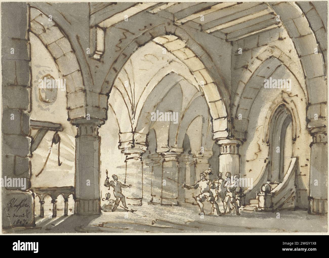 Scene from the play Don Luis de Vargas, François Joseph Pfeiffer (II ...