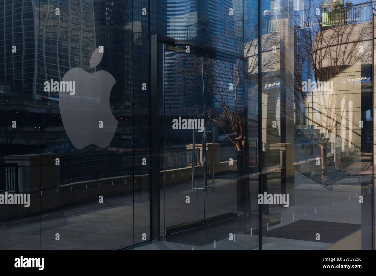 Chicago, USA. 06th Feb, 2024. Apple store on Michigan Ave, Chicago, IL ...