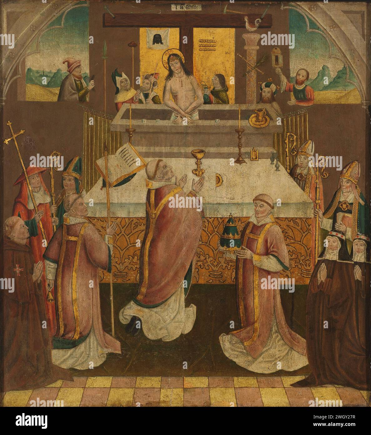 Mass of Saint Gregory, anonymous, c. 1500 painting The mass of the holy ...