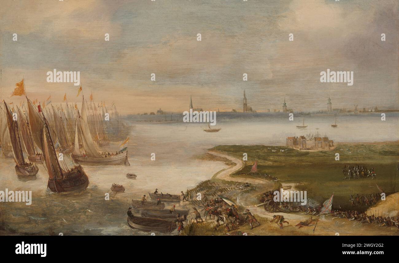 The Dutch Defeat at the Blokkersdijk, near Antwerp, 1605, anonymous, c ...
