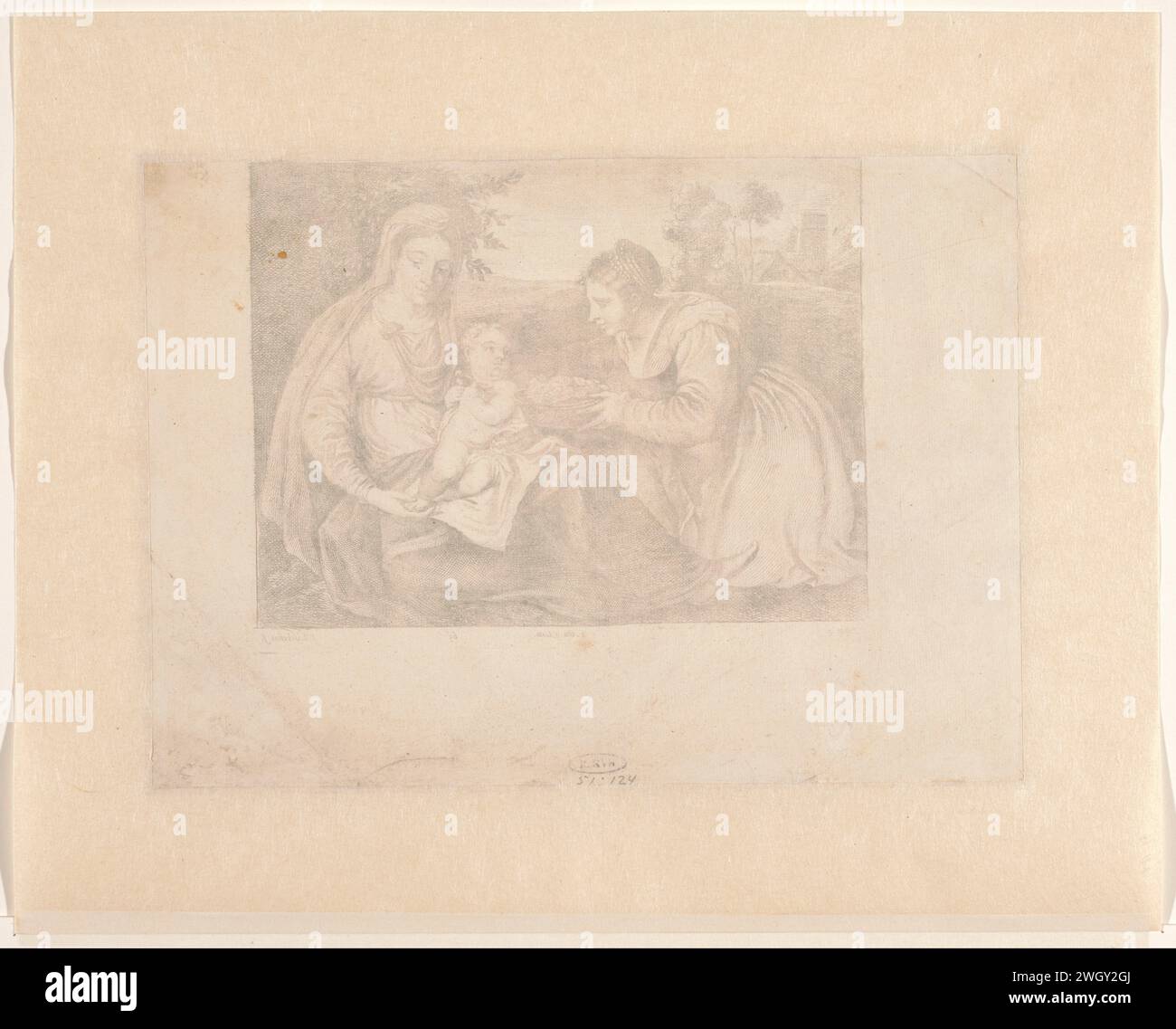 Maria with child sitting in a landscape, Peter van Liesebetten, After ...