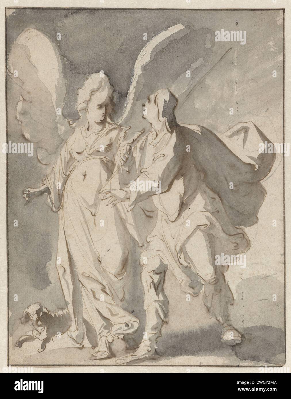 Cow and a donkey near a fence, Louis Charles Hora Siccama, 1817 - 1880 ...