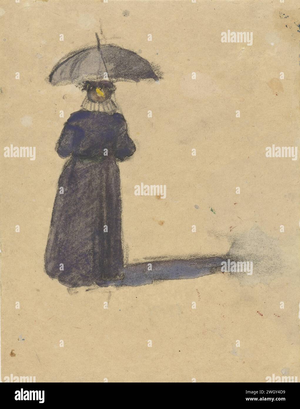 Oude man, in profile, Adolf le Comte, 1860 - 1921 drawing paper. pencil ...