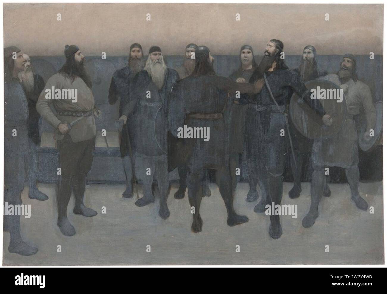 August Malmström - Illustration for Njal’s Saga Stock Photo - Alamy