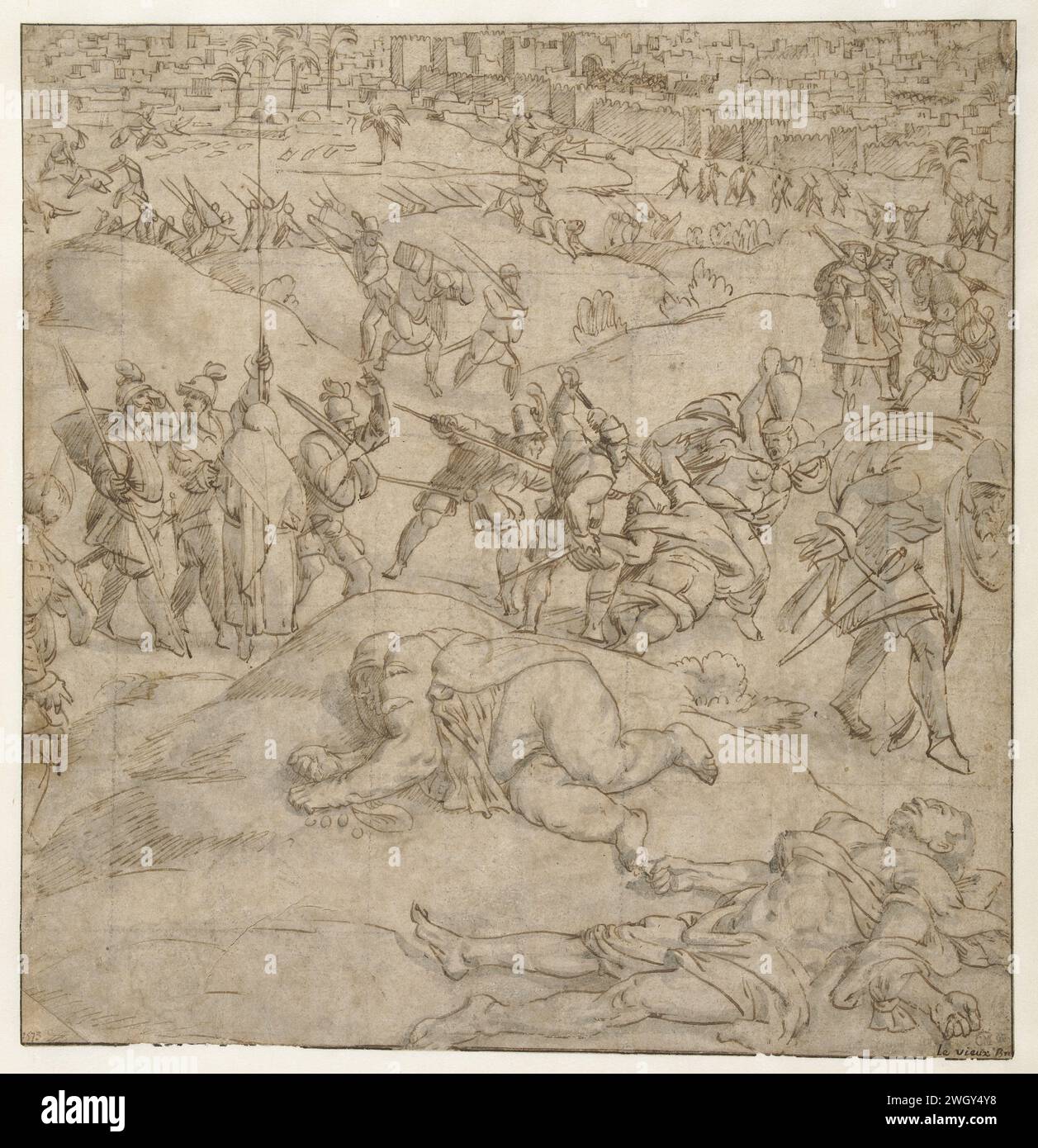Siege of Tunis, Jan Cornelisz Vermeyen, 1540 - 1550 drawing Design for ...