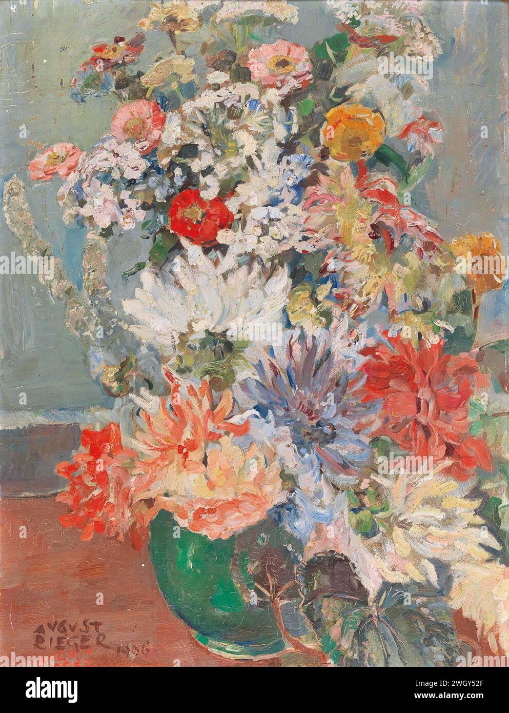 August Rieger - Sommerblumenstrauß Stock Photo - Alamy