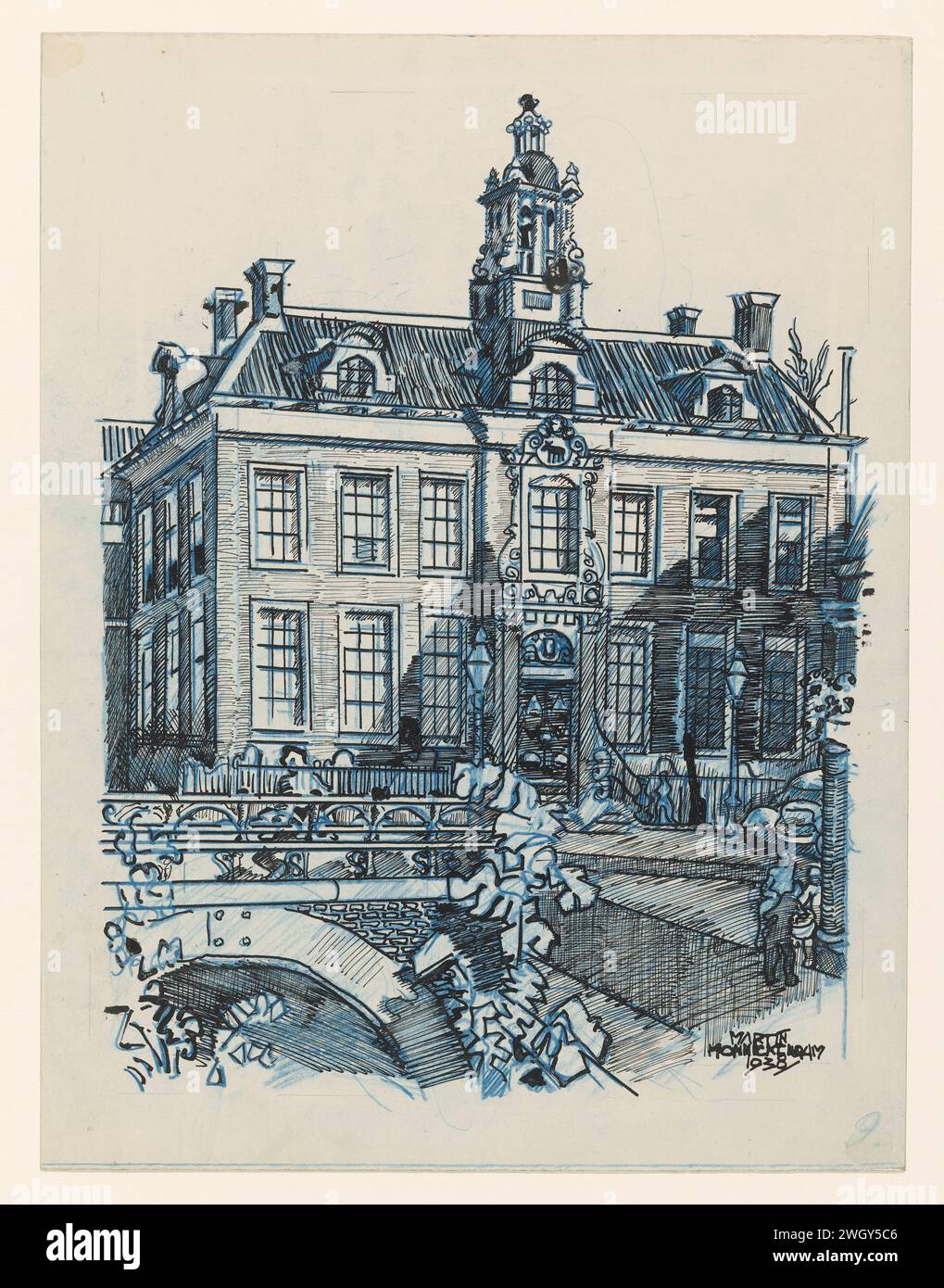 City Hall in Edam, Martin Monnickendam, 1938 drawing paper. ink. pencil ...