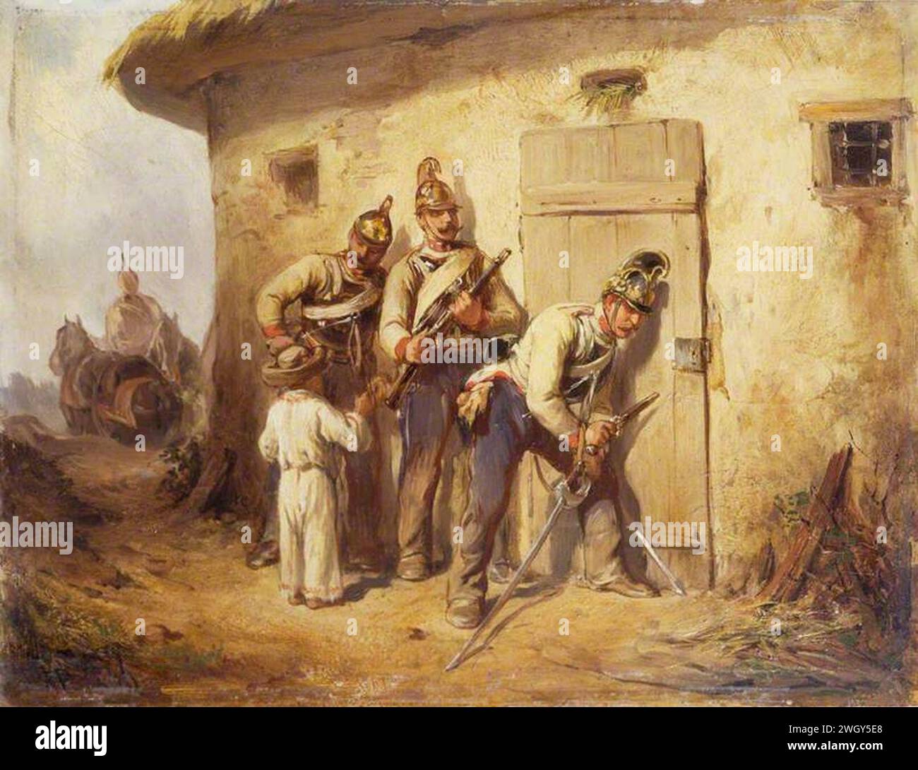 August von Pettenkofen (1822-1889) (follower of) - The Ambuscade Stock ...