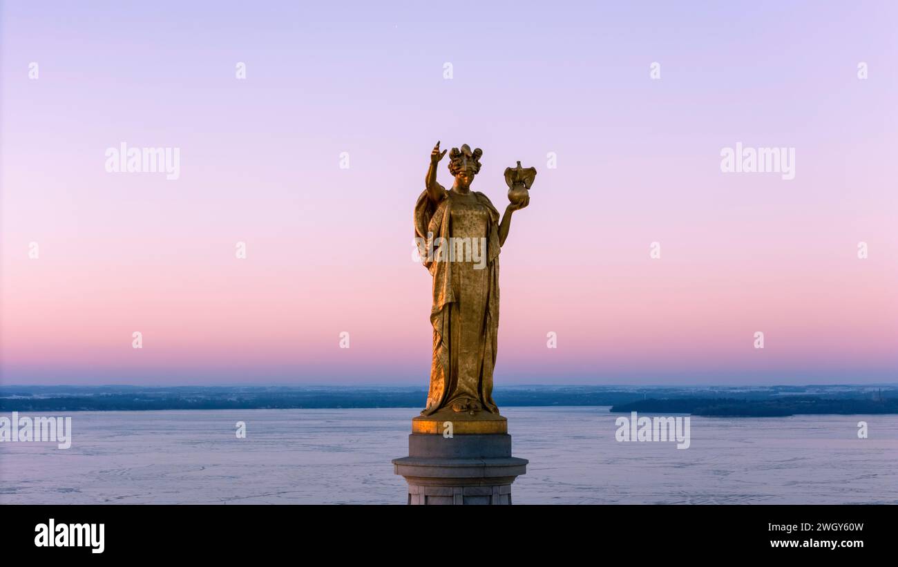 Aerial photograph of sunset over Madison, Wisconsin on a beautiful ...