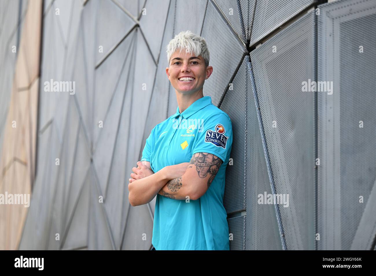 Melbourne, Australia. 07th Feb, 2024. Matildas player Michelle Heyman ...