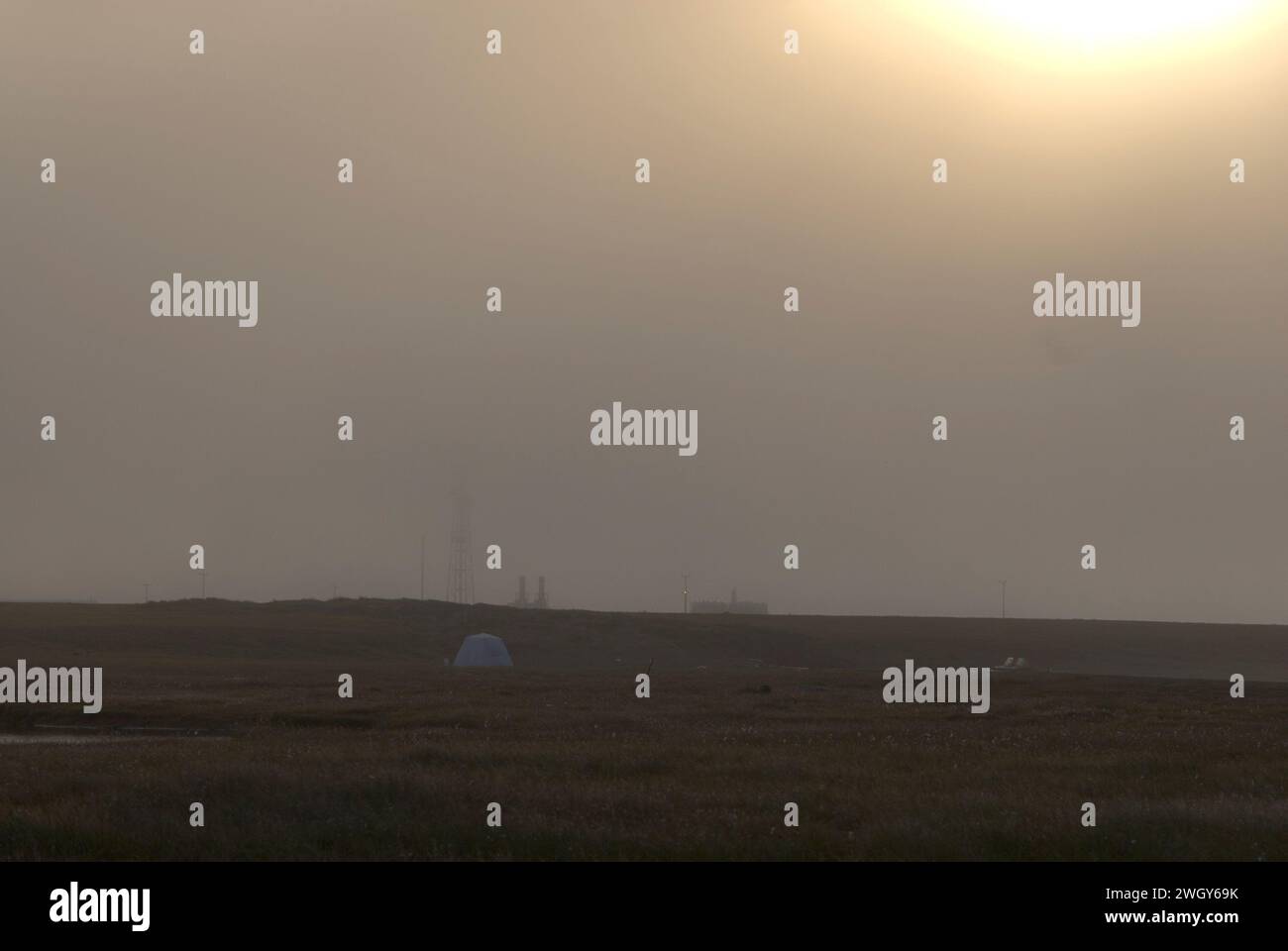 Bruce Inglangasak fish camp smoking broad whitefish Coregonus nasus at ...