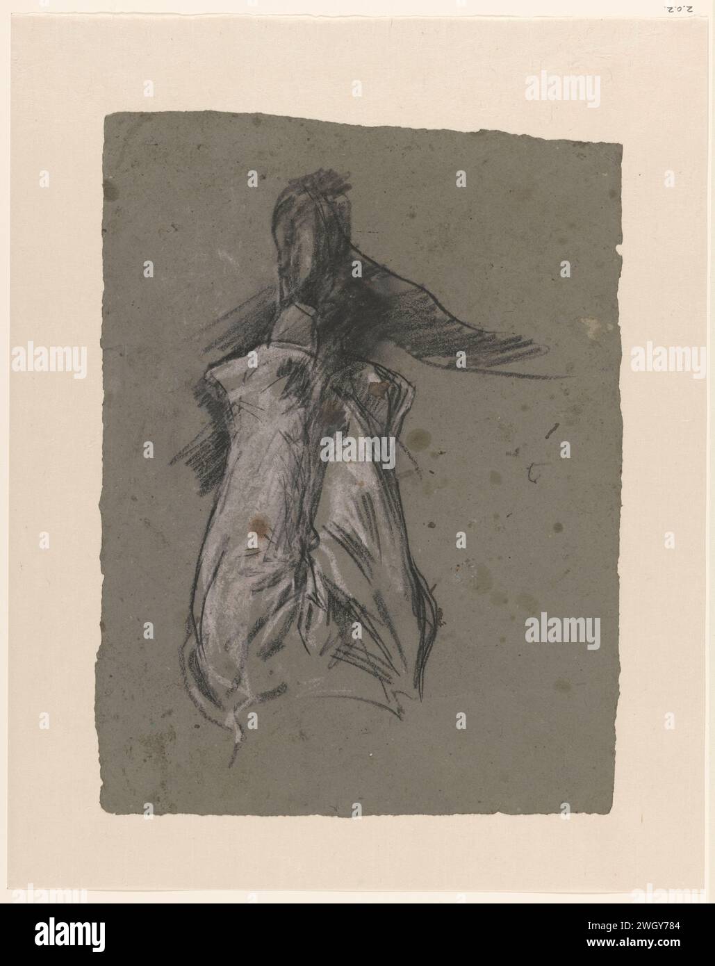 Legs of bent figure, Jac van Looij, 1865 - 1930 drawing paper. chalk ...