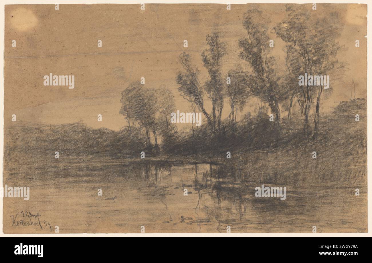 Landscape with Water near Kortenhoef, Johannes Gijsbert Vogel, 1889 ...