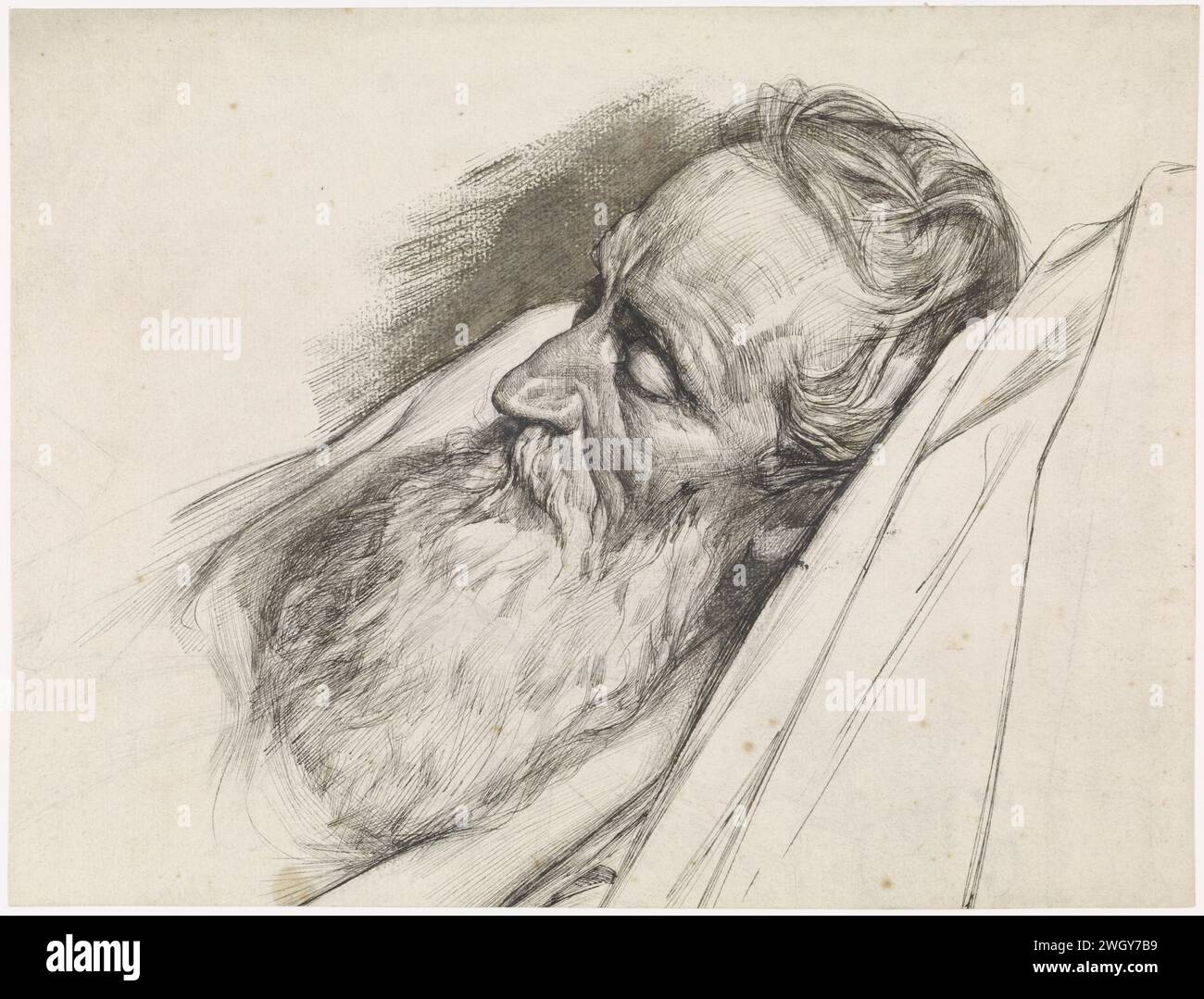 Head of an old man on his death bed, Antoon Derkinderen, 1869 - 1925 ...