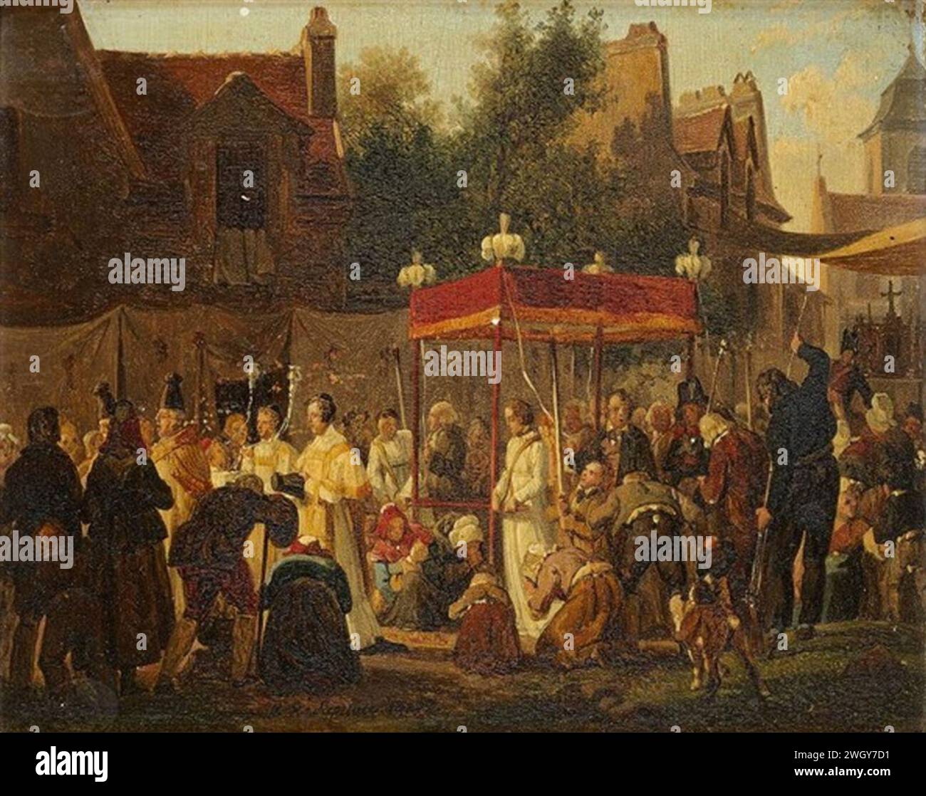 Auguste-Xavier Leprince, Religious procession, 1820 Stock Photo - Alamy