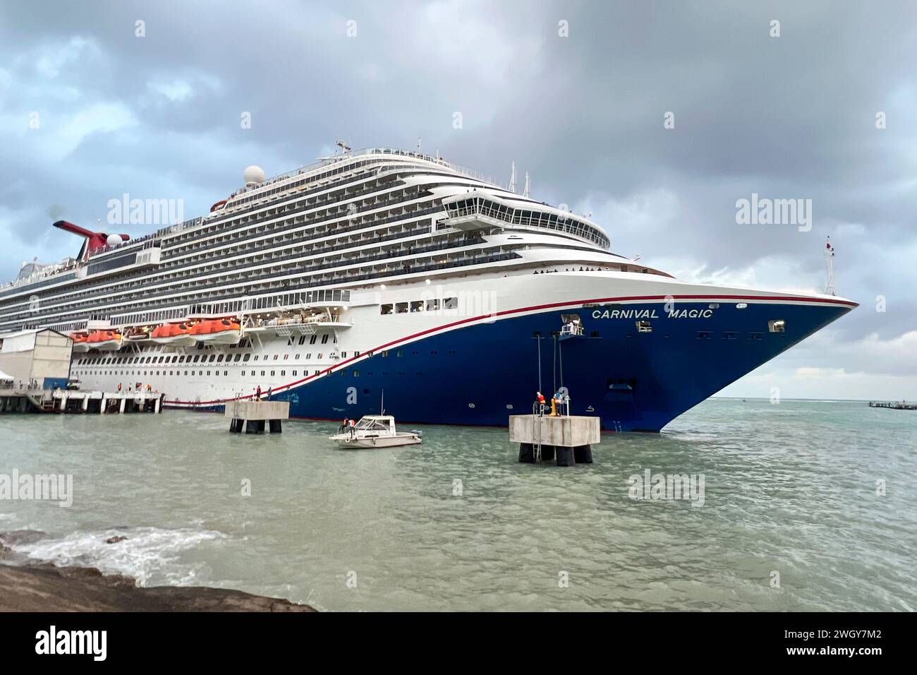 Carnival Magic docked in Ocho Rios, Jamaica during day three of the ...