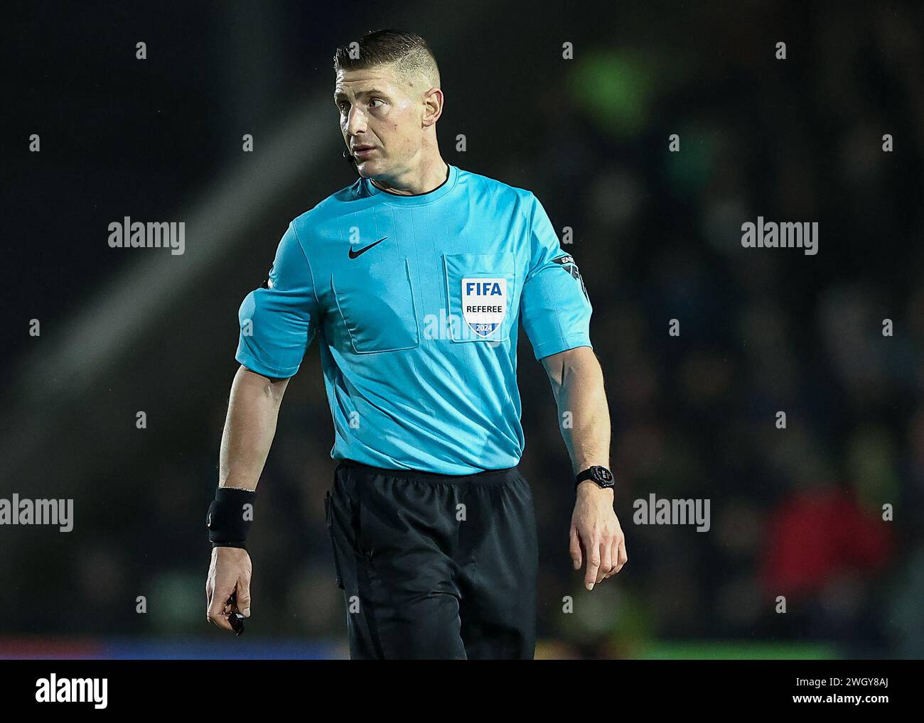 Match referee Robert Jones gestures, shouts, pointing during the ...