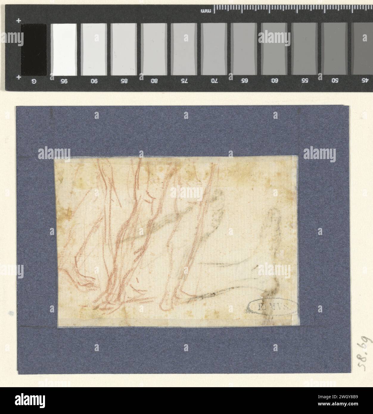 Beenstudies, Guido Reni (attributed to), 1585 - 1642 drawing paper. chalk legs. legs Stock Photo ...