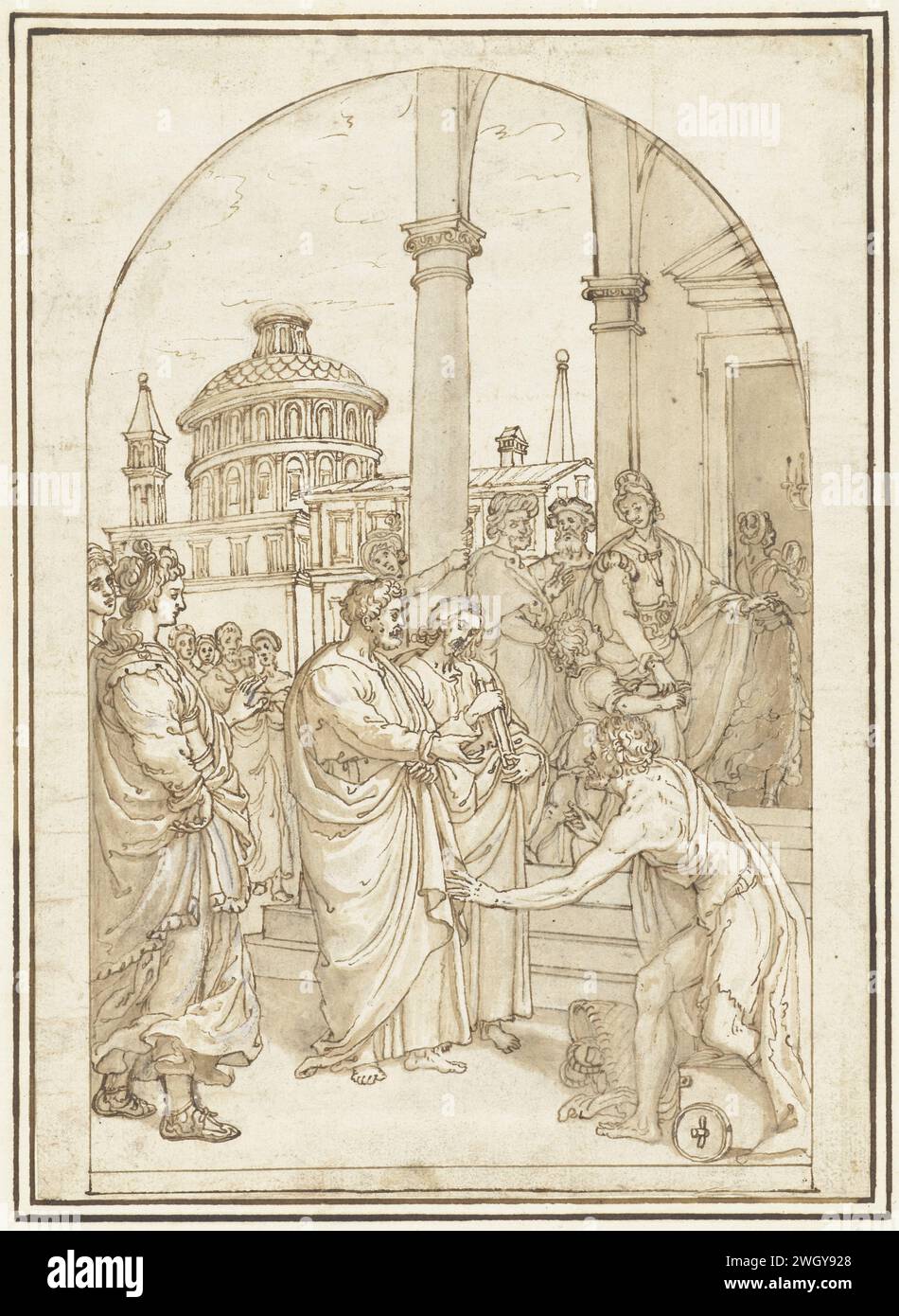 Petrus and Johannes heal the Lamme, Cosimo Gamberucci (attributed to ...