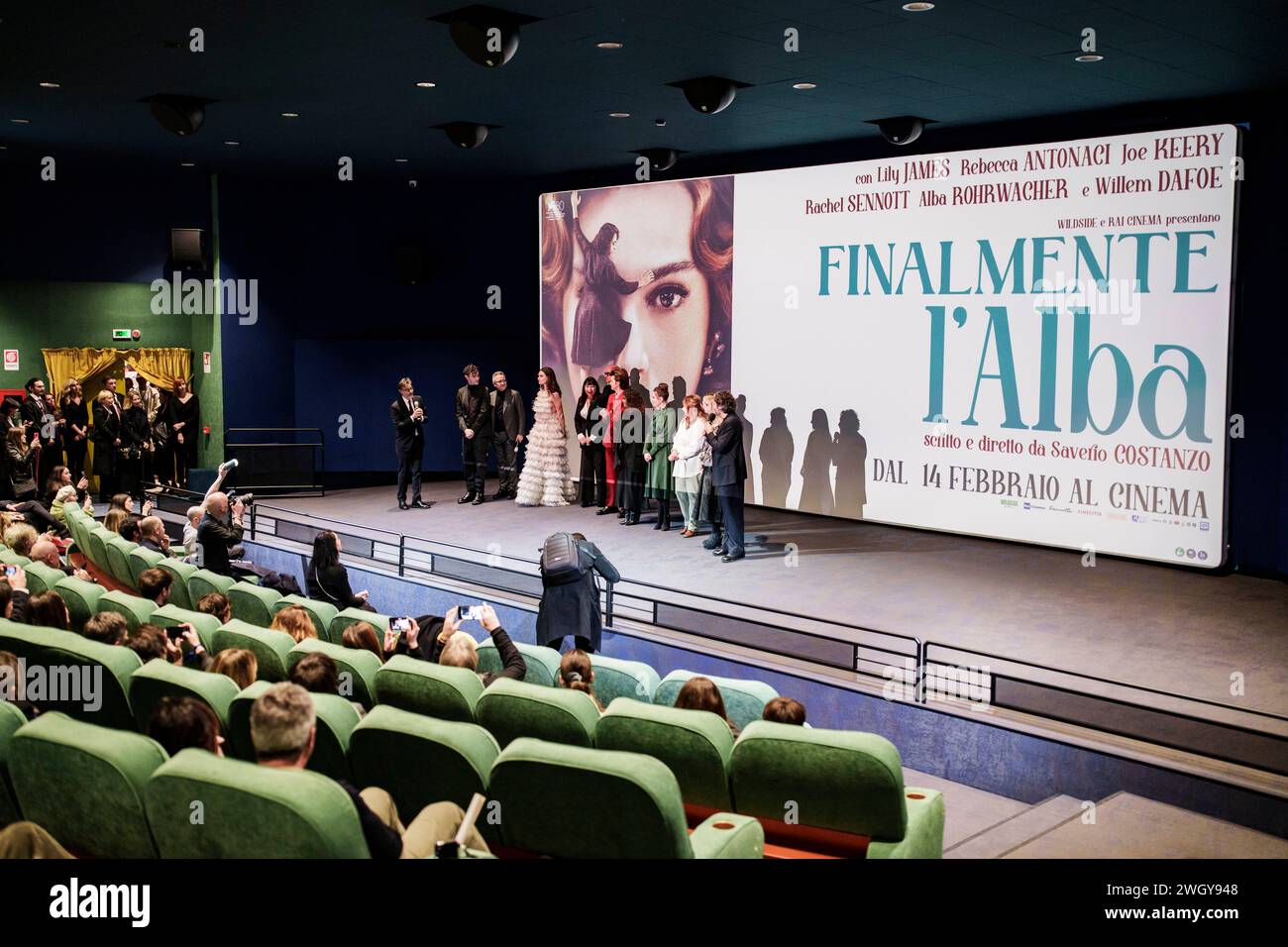 ROME, ITALY, 05 FEBRUARY 2024, The cast members of "Finalmente l' Alba ...