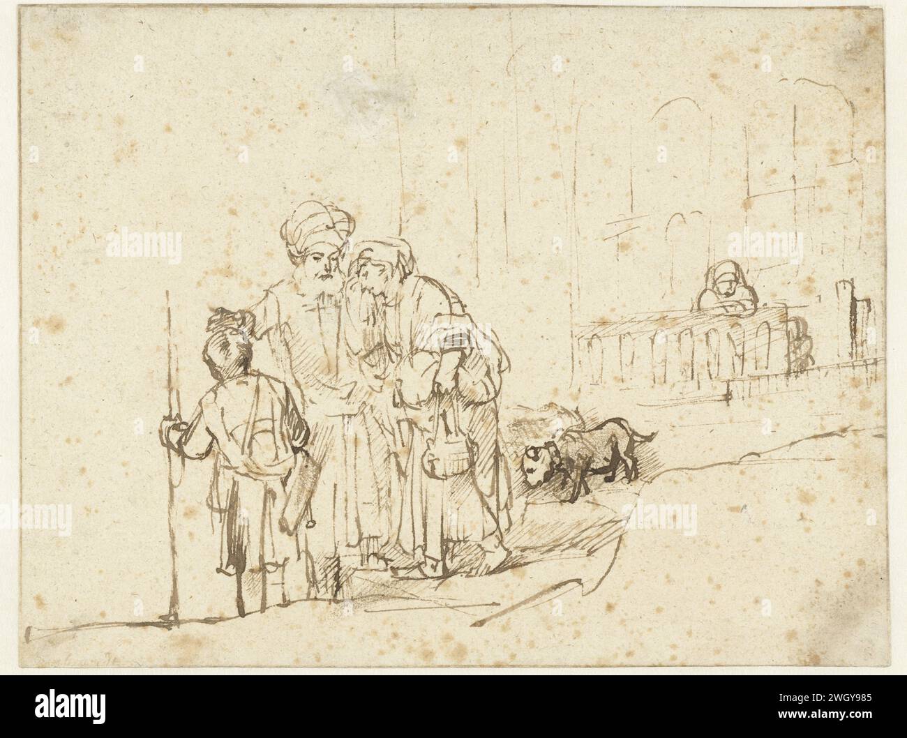 Expulsion of Hagar and Ishmael, Rembrandt van Rijn, c. 1650 drawing ... Expulsion of Hagar and Ishmael, Rembrandt van Rijn, c. 1650 drawing ...