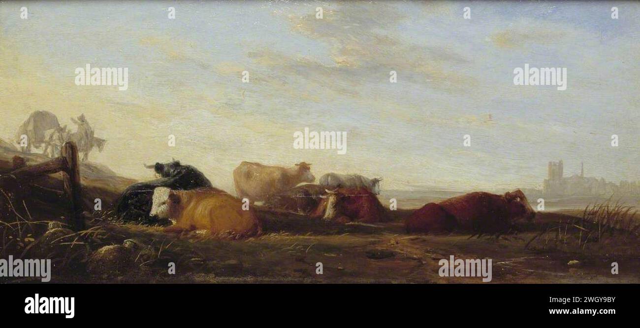 Augustus Wall Callcott (1779-1844) - Dutch Landscape with Cattle Stock ...