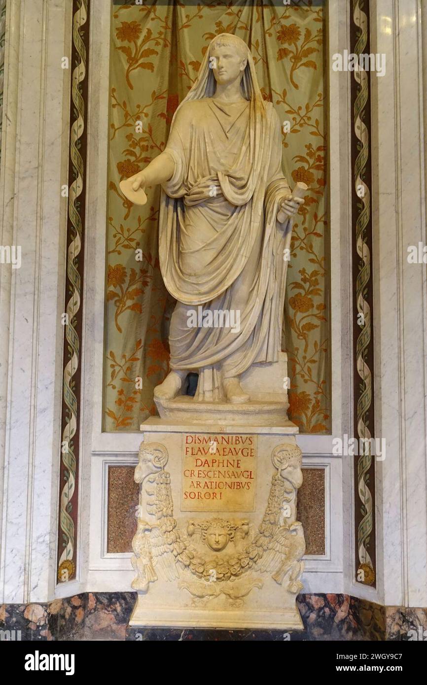 Augustus, Roman, base of Flavia Augusta Daphne, marble Stock Photo - Alamy