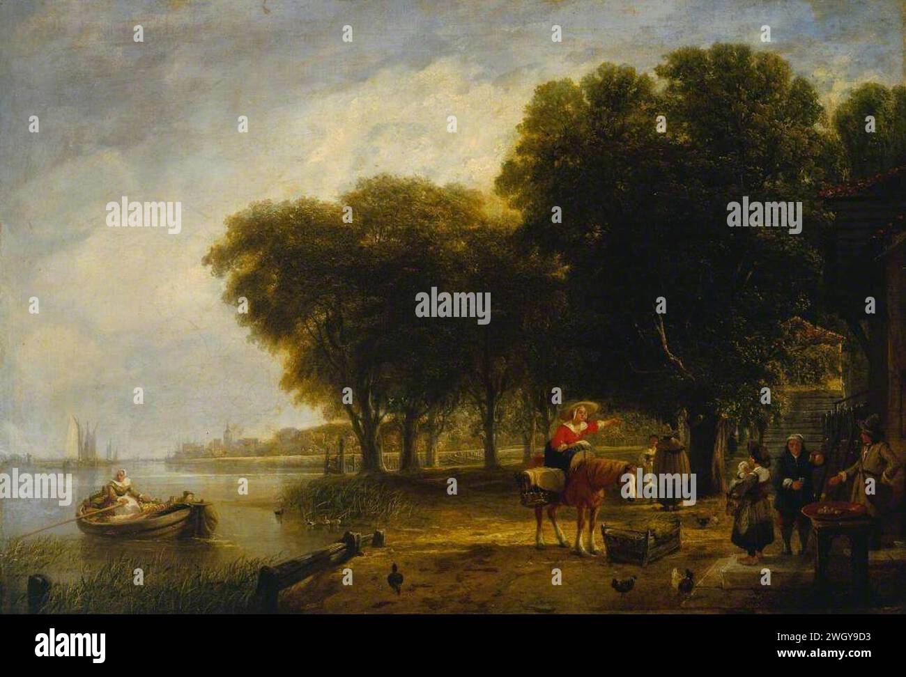 Augustus Wall Callcott (1779-1844) - Dutch Peasants Waiting the Return ...