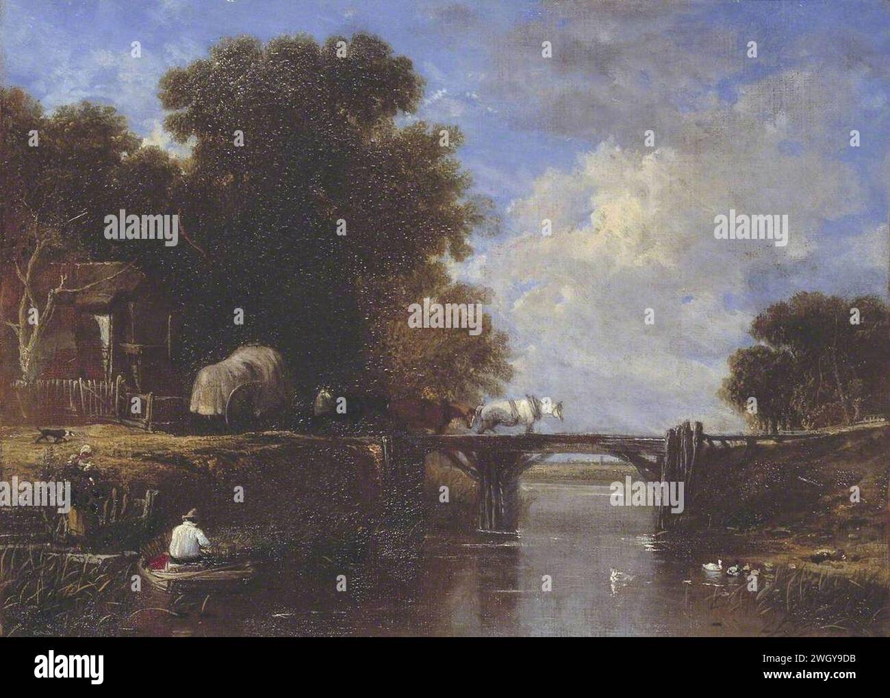 Augustus Wall Callcott (1779-1844) - Wooden Bridge Stock Photo - Alamy