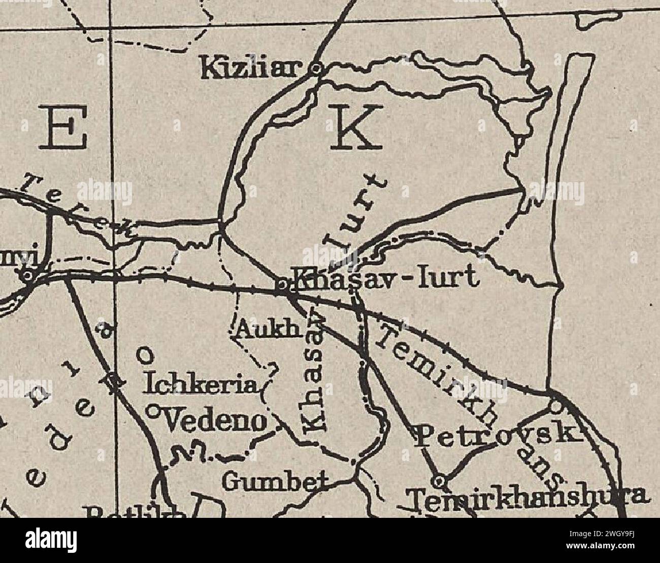 Aukh (American map of the Caucasus 1910 Stock Photo - Alamy