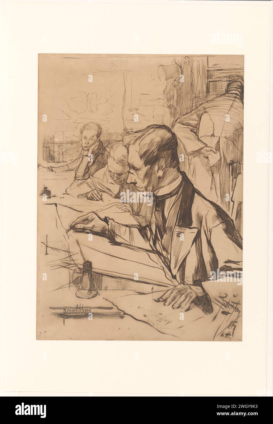 De Pennelikkers, Pieter de Josselin de Jong, 1885 drawing The pen ...