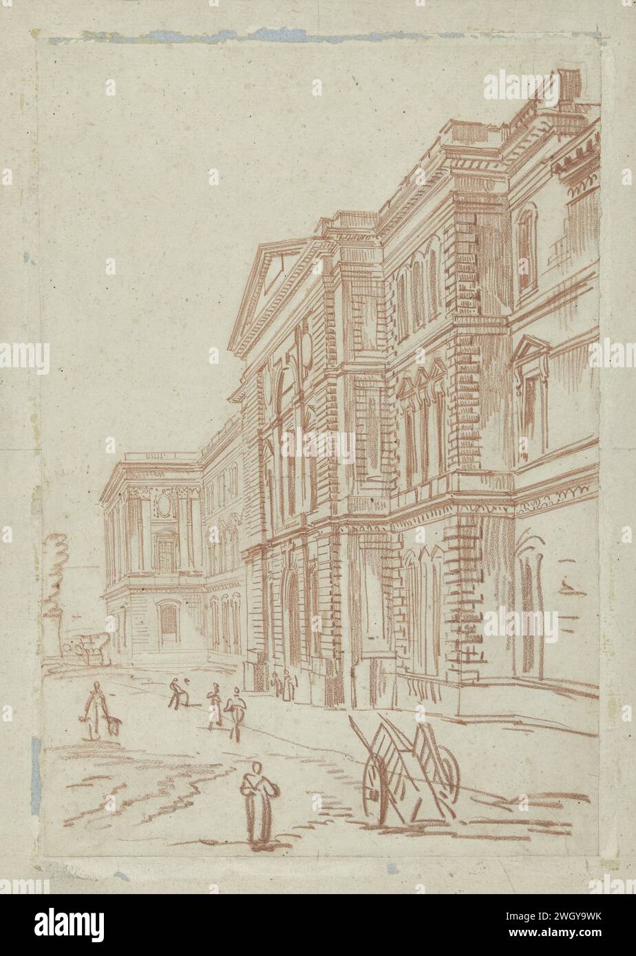 Part of a facade of the Louvre in Paris, Hubert Robert, 1743 - 1808 ...