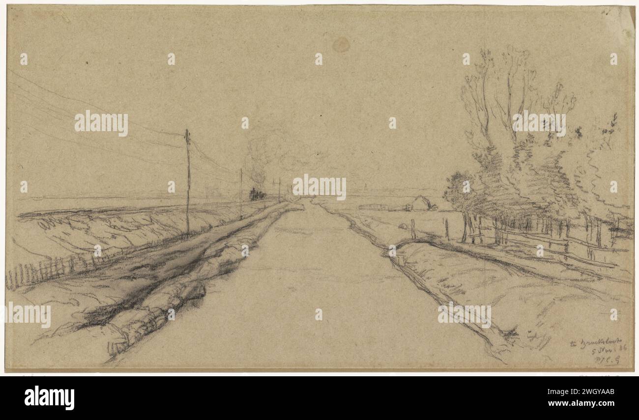 Train in a polder landscape, Paul Joseph Constantin Gabriël, 1886 ...