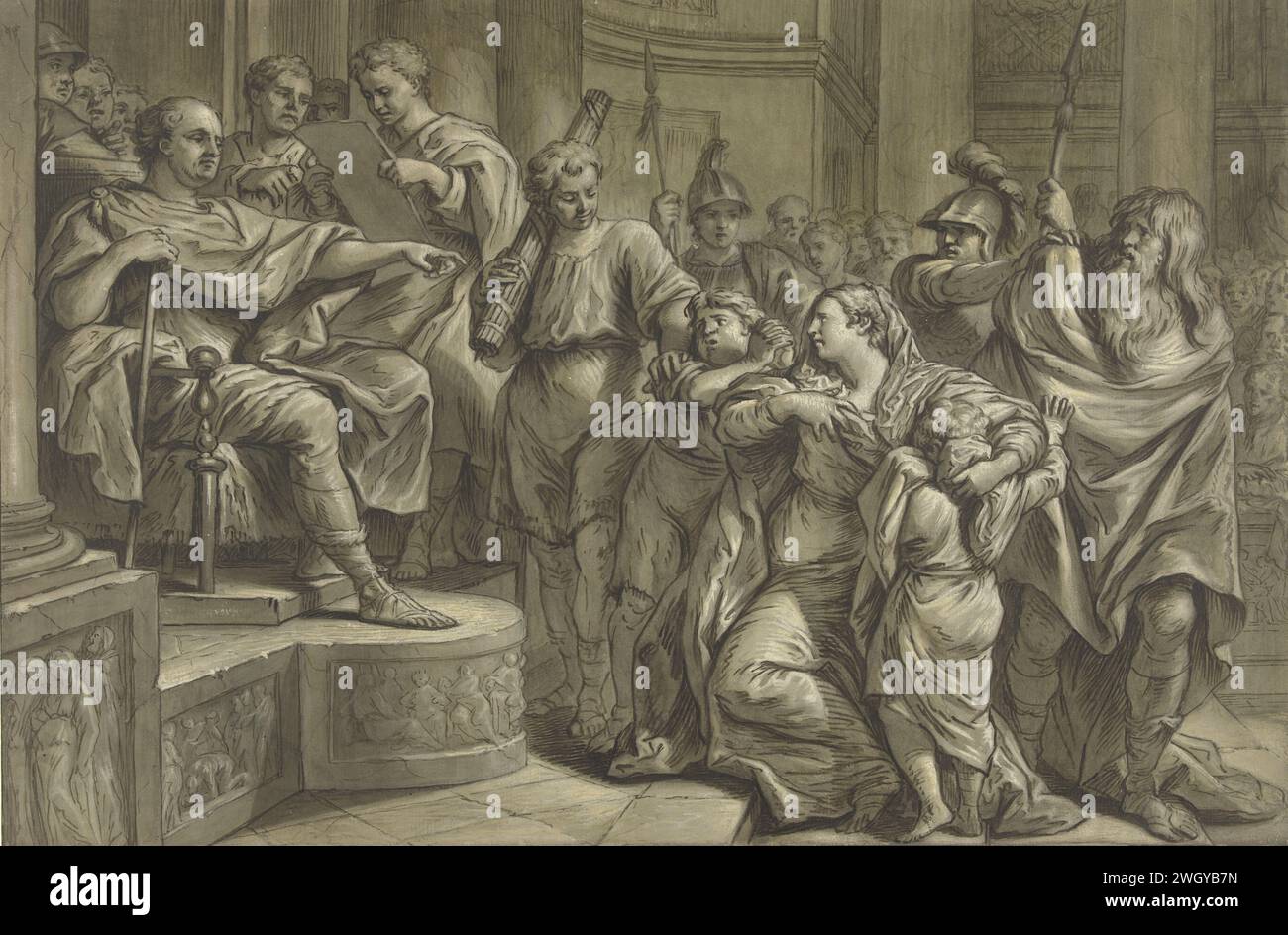 Eponina asks Vespasian's grace for Sabinus, Blaise Nicolas Lesueur ...
