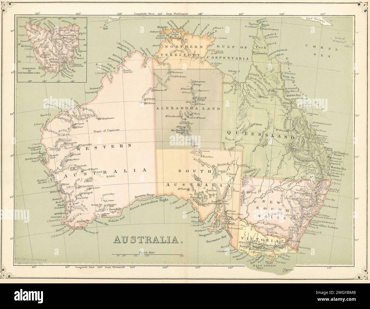 Australia - Map 1879 Stock Photo - Alamy