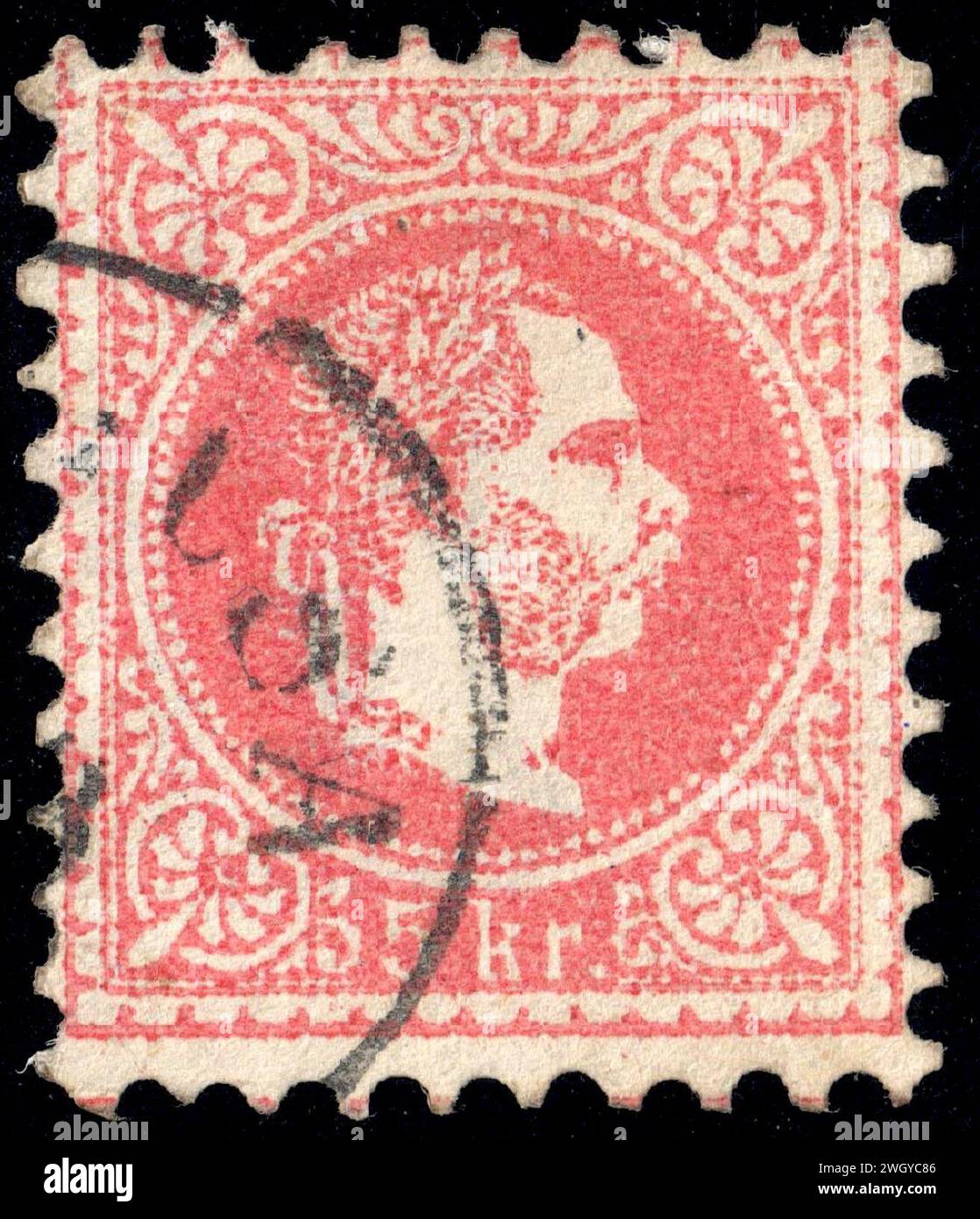 Austria 1867 5kr type I dotted print Stock Photo - Alamy