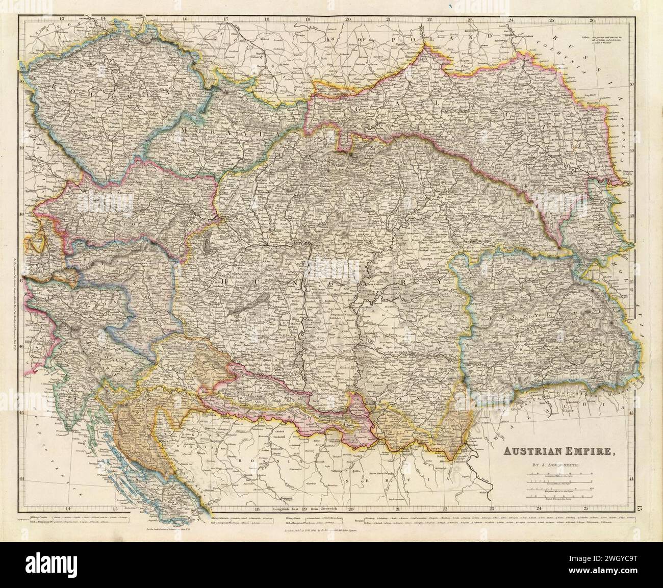 Austrian Empire (Arrowsmith, 1842 - part 1 Stock Photo - Alamy