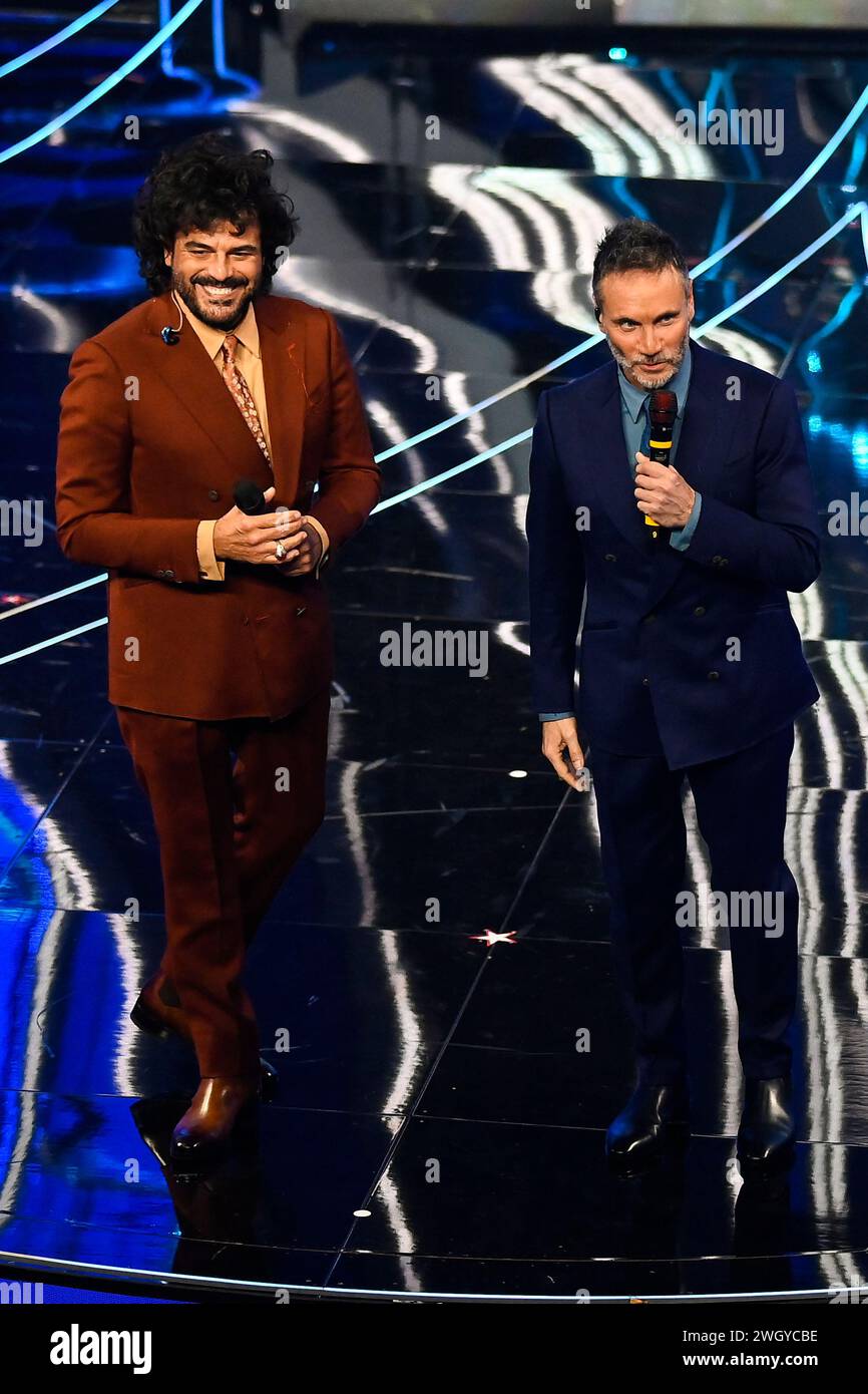 Francesco Renga and Nek performs during the 74th edition of the SANREMO ...