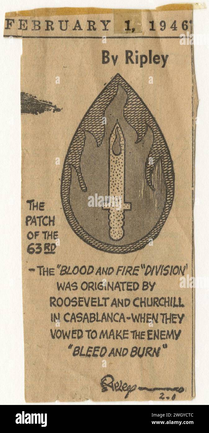 63rd infantry hi-res stock photography and images - Alamy