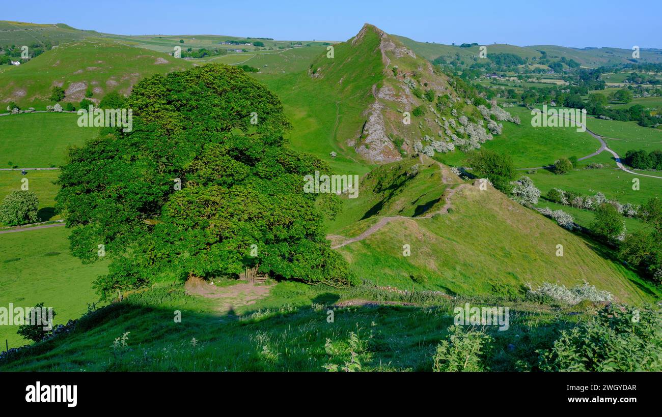 Buxton, UK - June 4, 2023: Summer evening light over Parkhouse Hill ...
