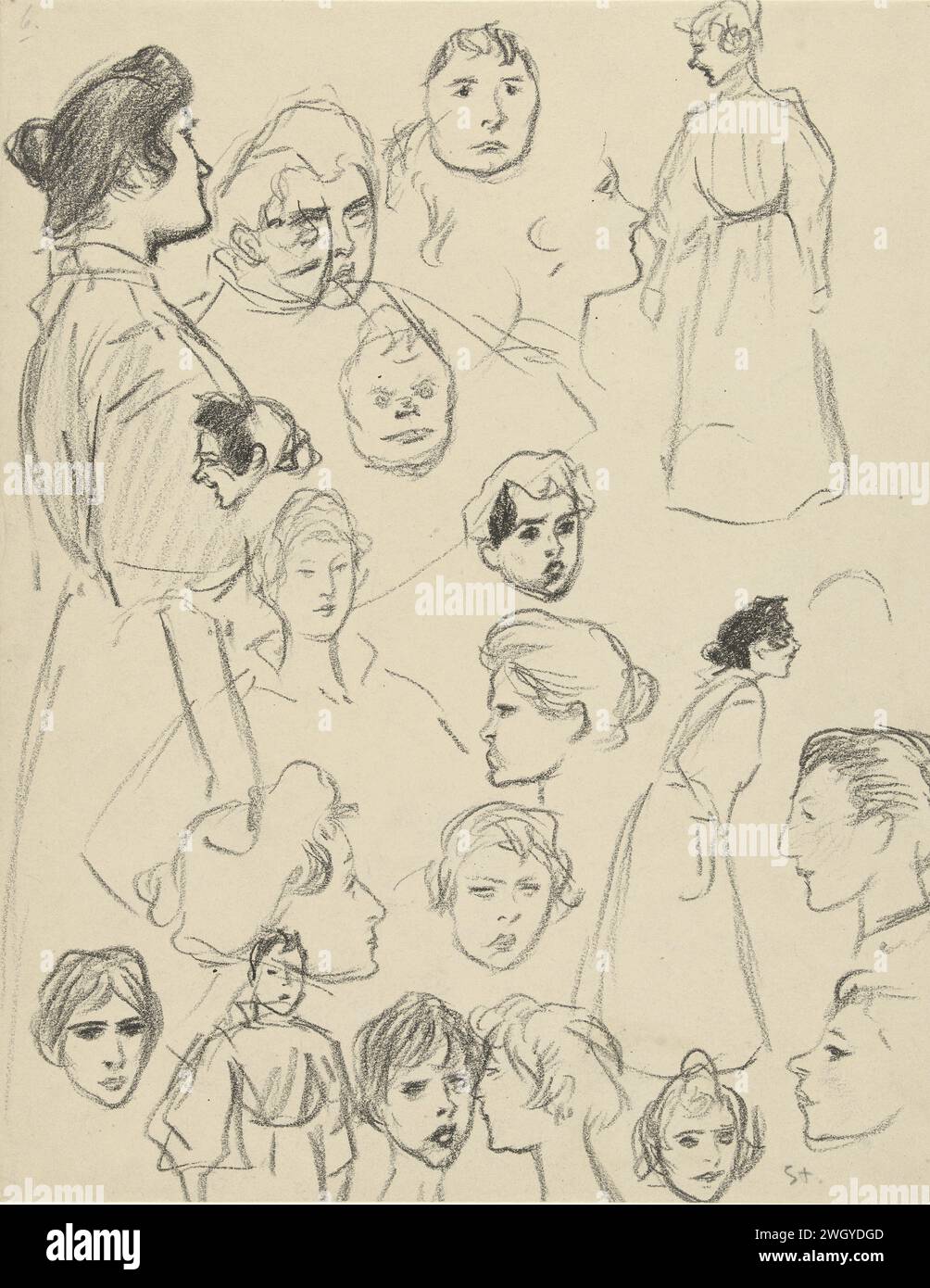 Portrait and Figure Studies of Women, Théophile Alexandre Steinlen ...