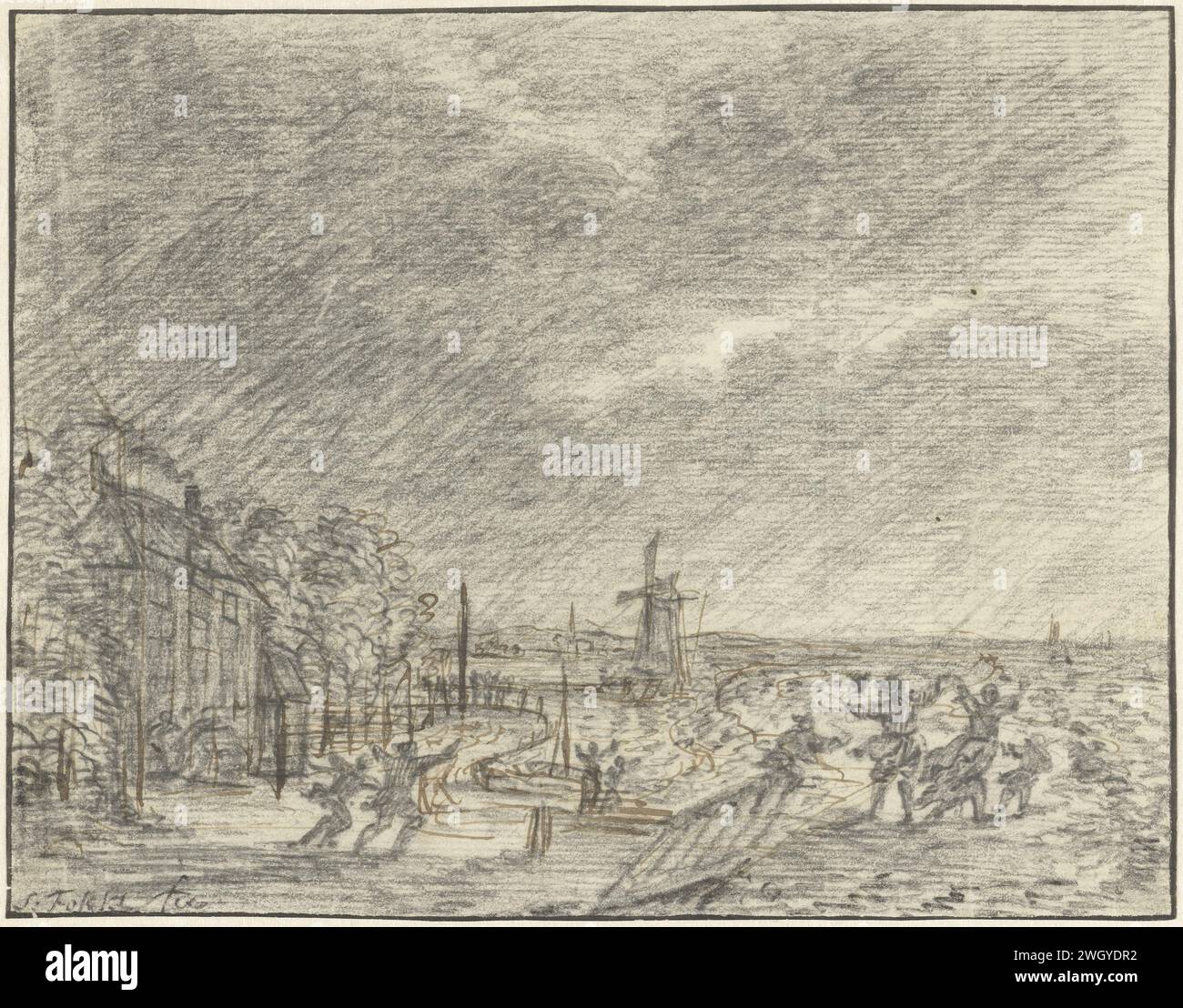 Heavy storm and flood at Halfweg, November 15, 1775, Simon Fokke, 1775 ...