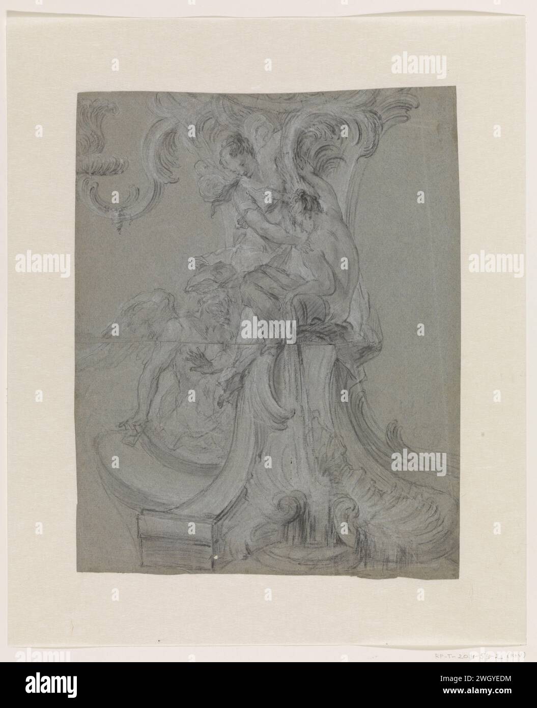 Design for a candelabrum-and-clock, c. 1735 - c. 1745 Paris paper ...