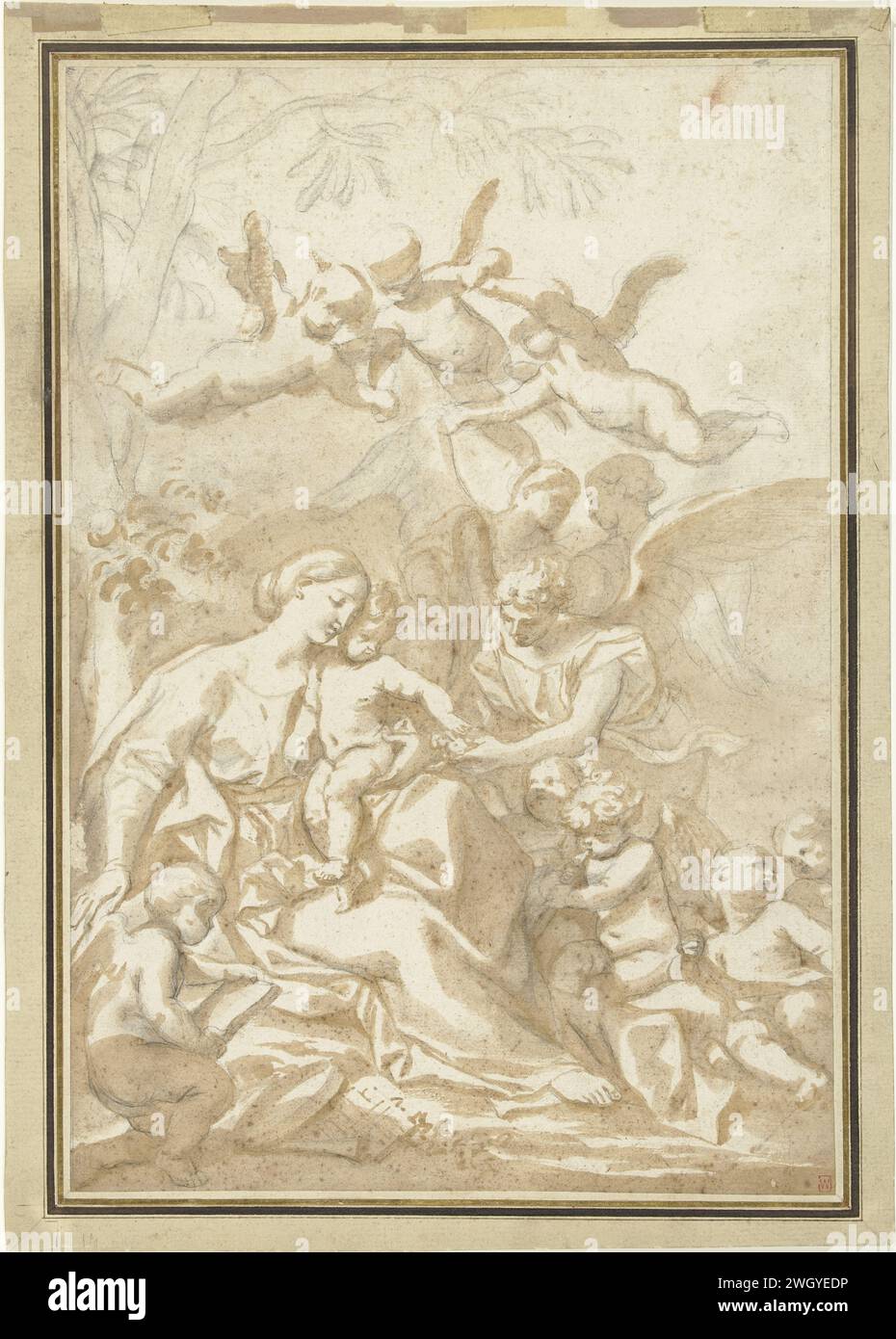 Maria with the Christ child under a tree, Domenico I Piola, 1637 - 1703 ...