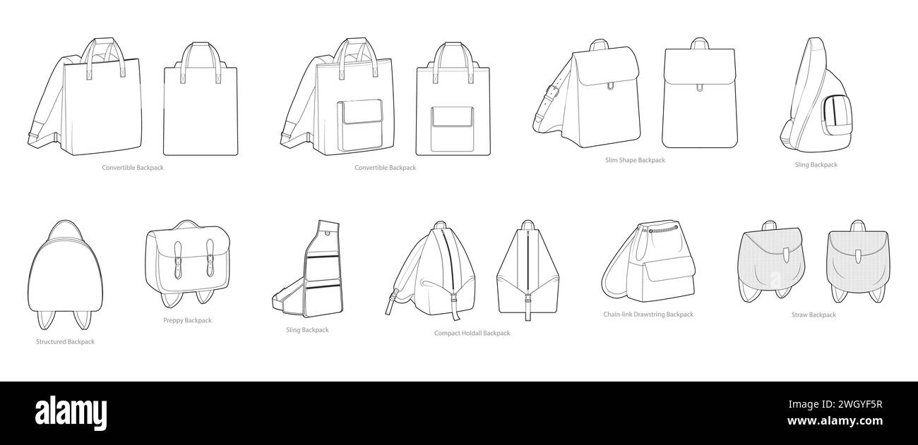 Technical backpacks Stock Vector Images - Alamy