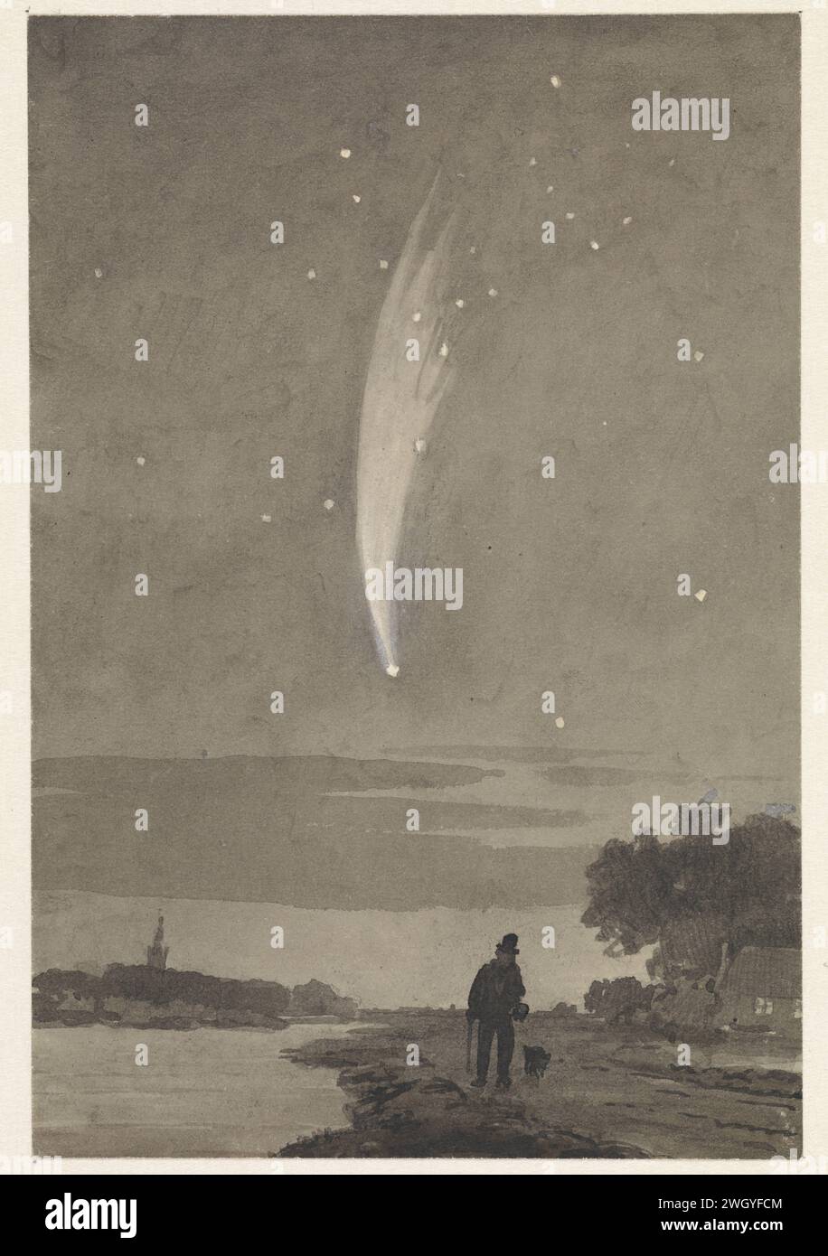 The comet of Donati, October 10, 1858, Cornelis van der Griendt, c ...