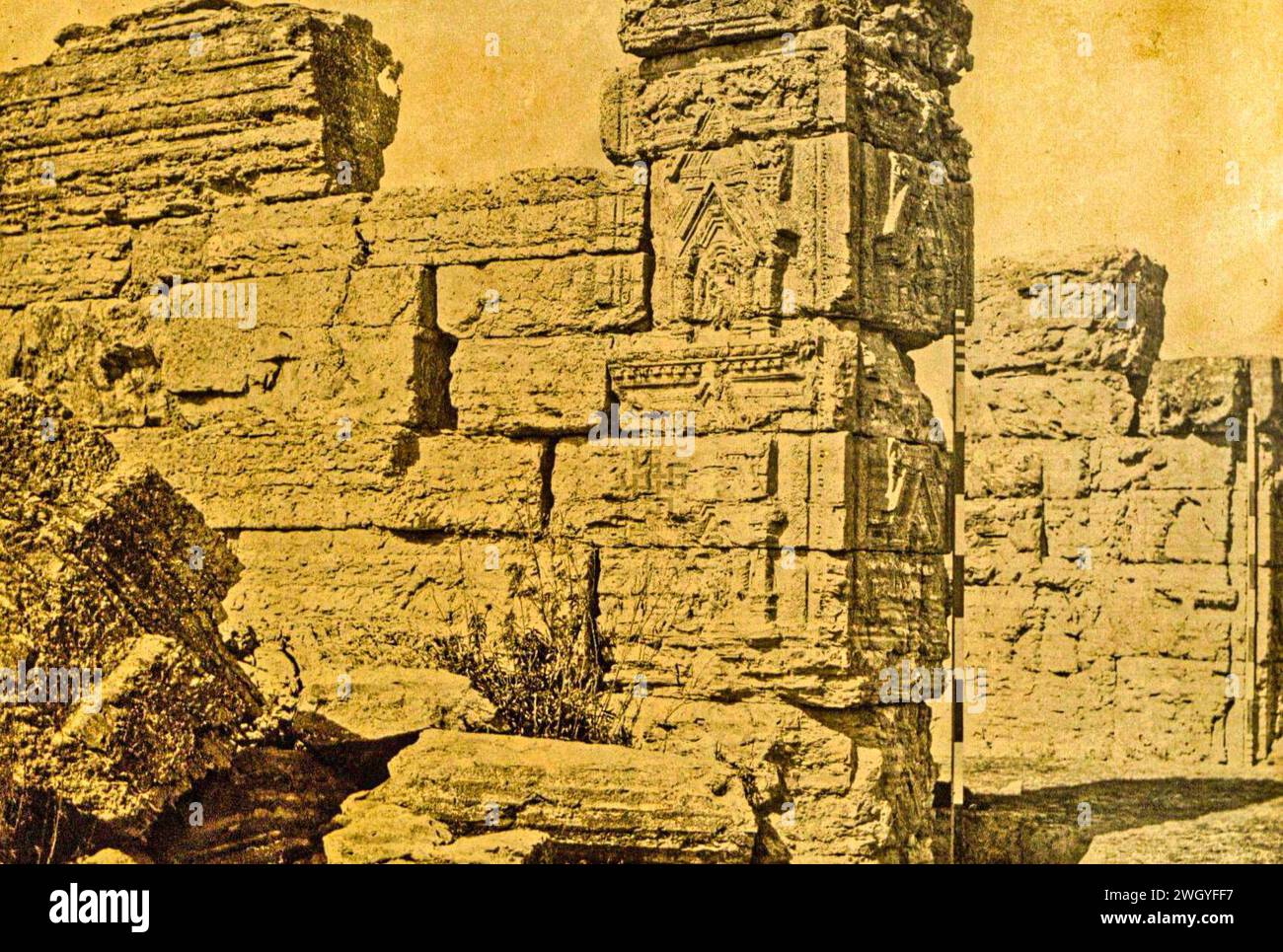 Avantiswami temple wall ruins, Avantipore in 1868 Stock Photo - Alamy