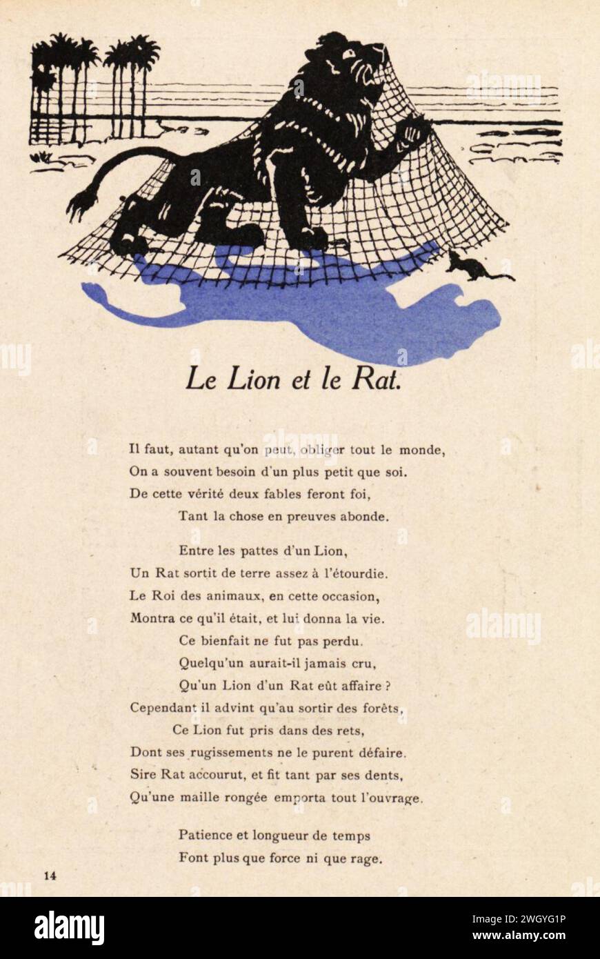 Avelot - Fables de La Fontaine - Le Lion et le Rat Stock Photo - Alamy